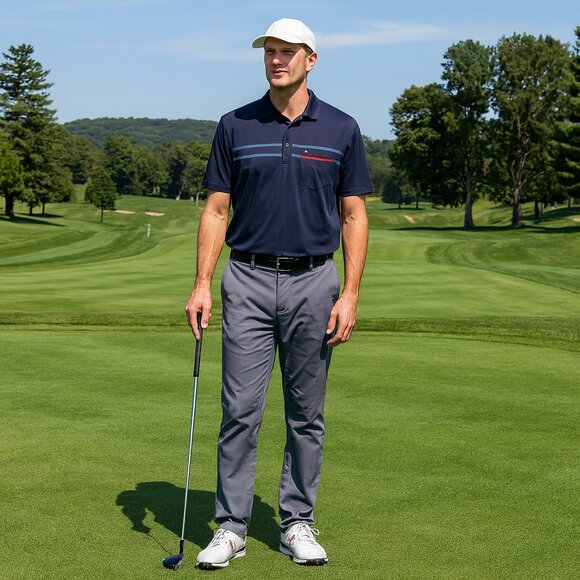 Travis Mathew | Shirts | Travis Mathew Bluered Striped Prima Blend ...